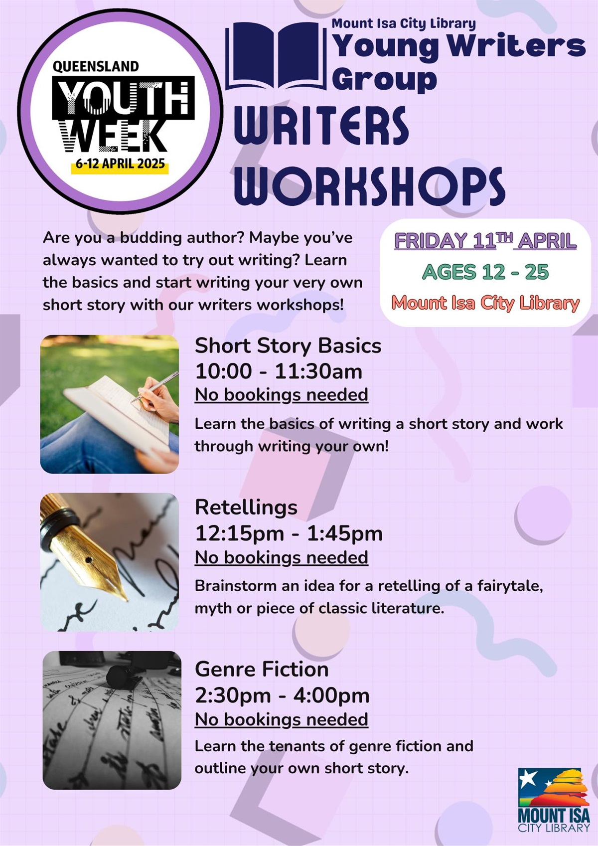 Young Writers Group Workshops | Mount Isa City Council